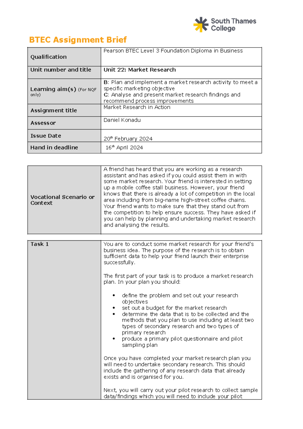 Unit 22: Market Research Assignment Brief and Guidelines - Studocu
