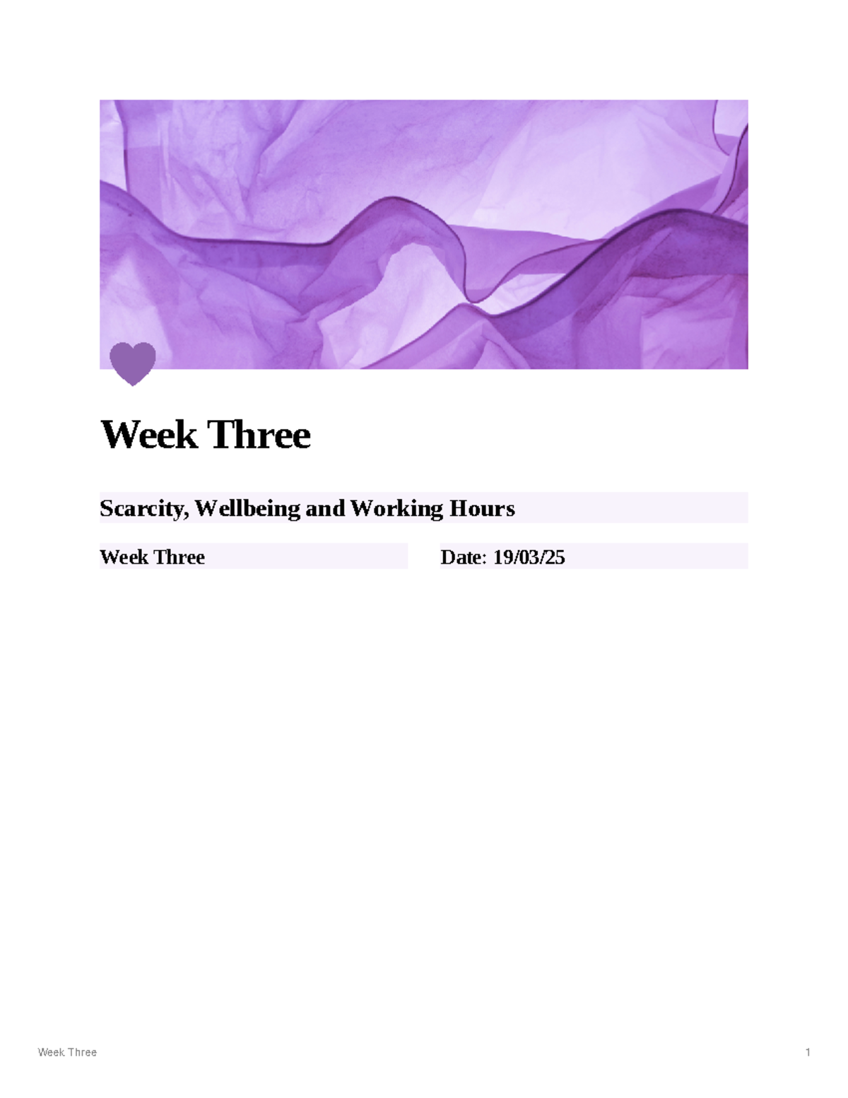 Wk3 1000 - Lecture Notes on Scarcity, Wellbeing & Working Hours - Studocu