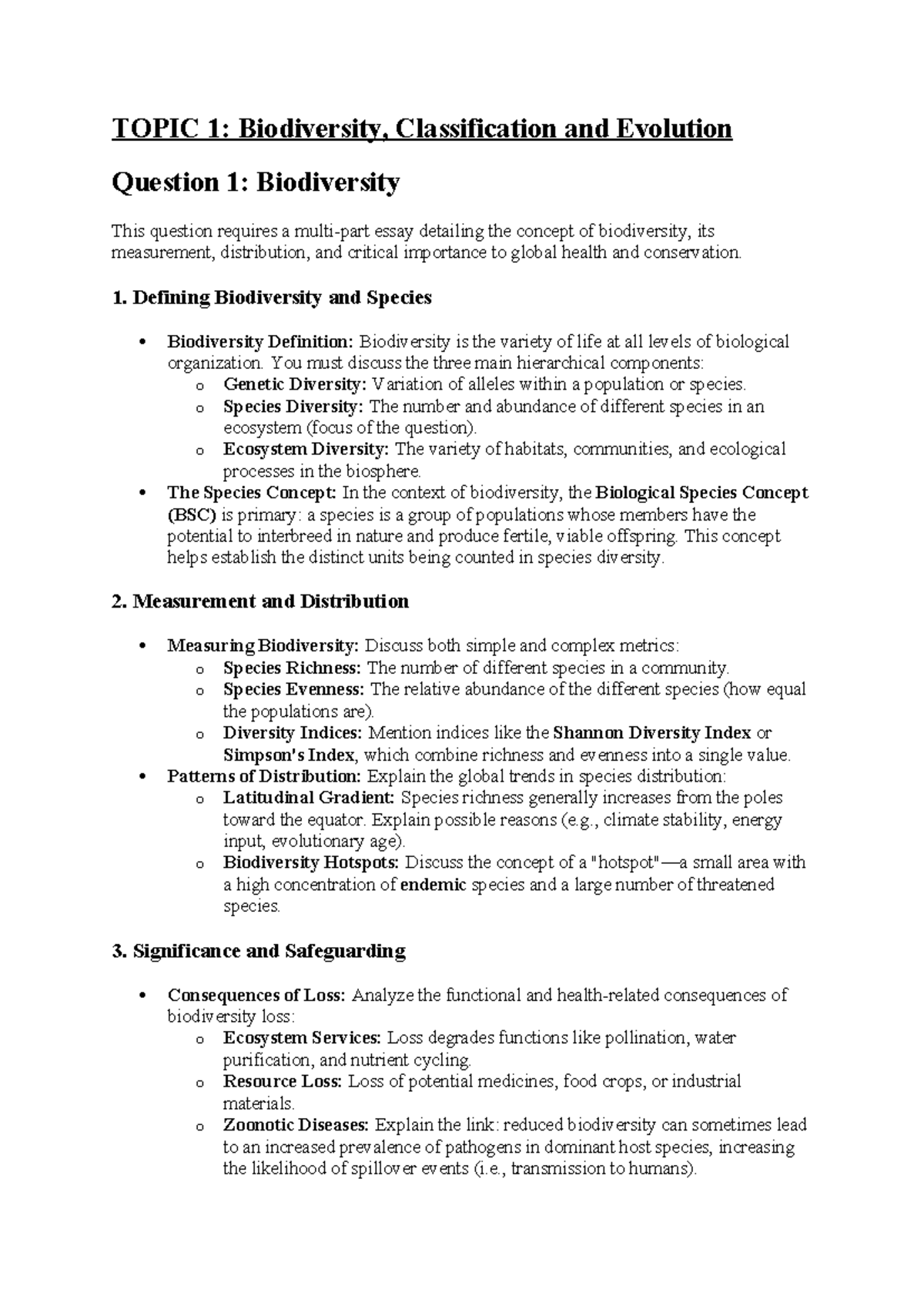 BIOL102 Final Exam Prep: Biodiversity, Evolution & Plant Life - Studocu