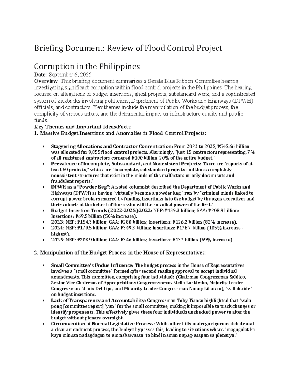 Senate Inquiry: Corruption in Flood Control Projects (2022-2025) - Studocu