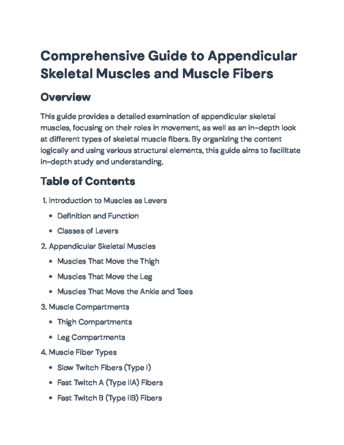 Comprehensive Guide to Appendicular Skeletal Muscles & Fibers ...