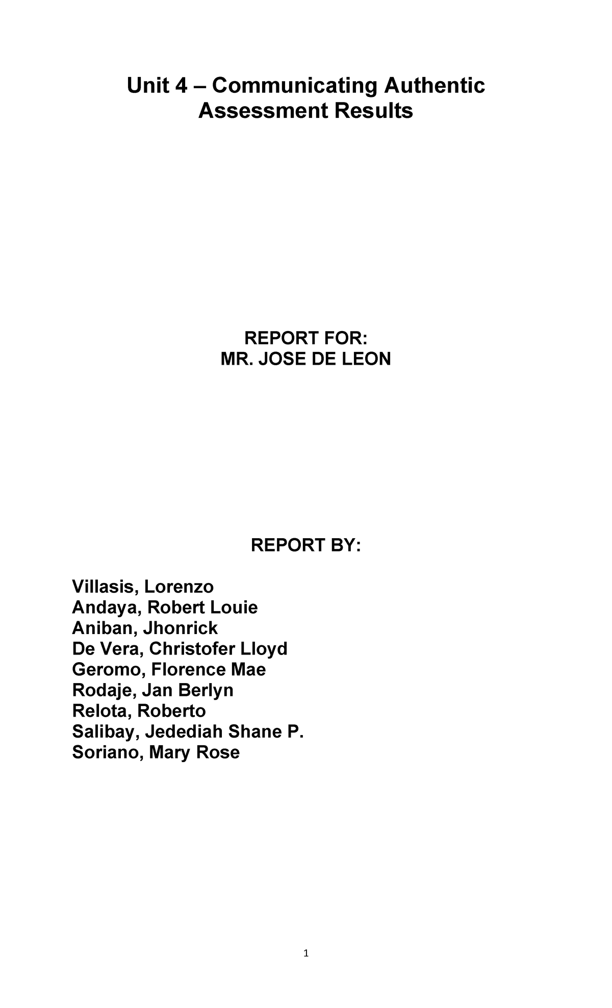 Unit 4 Report: Effective Communication & Authentic Assessment Insights ...