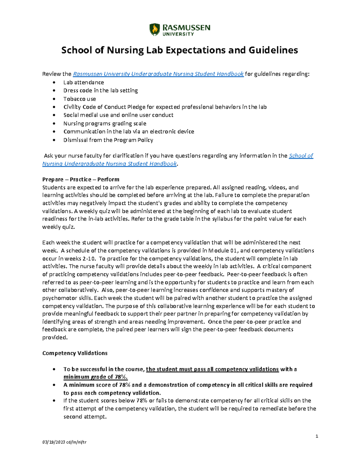 Module 01 Assignment: Nursing Lab Expectations & Guidelines - Studocu