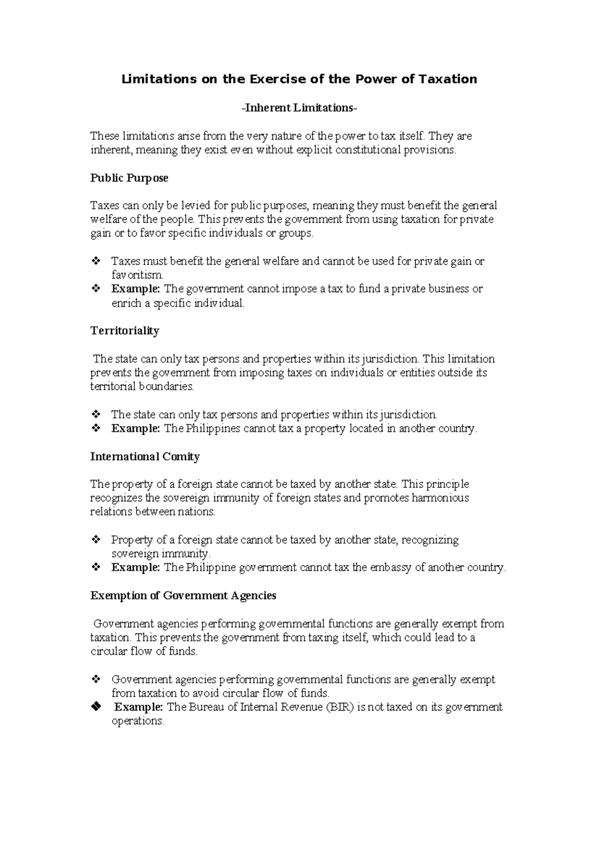 Limitations on the Power of Taxation: Key Principles and Doctrines ...