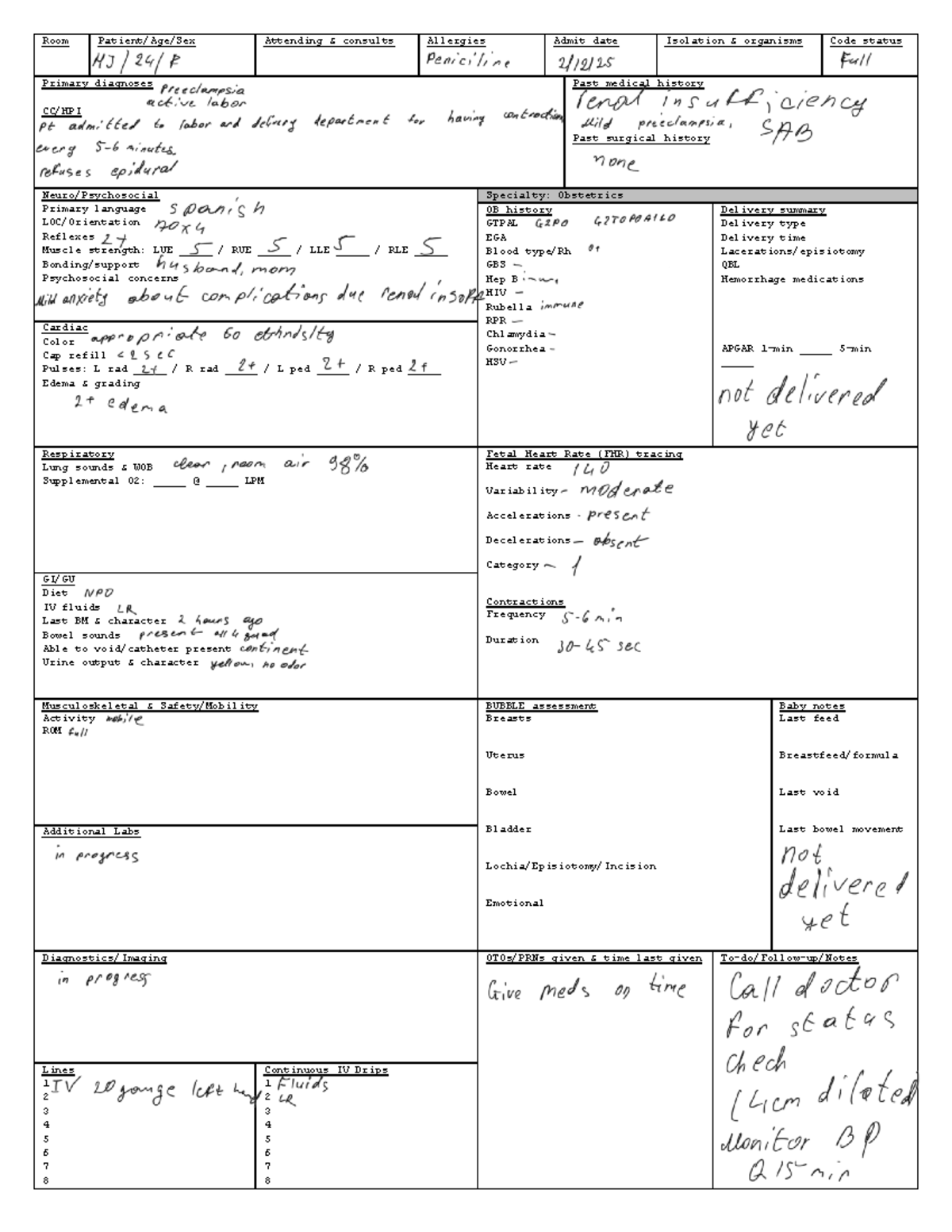 NPW-Obstetrics - Npw - Room Patient/Age/Sex Attending & consults ...