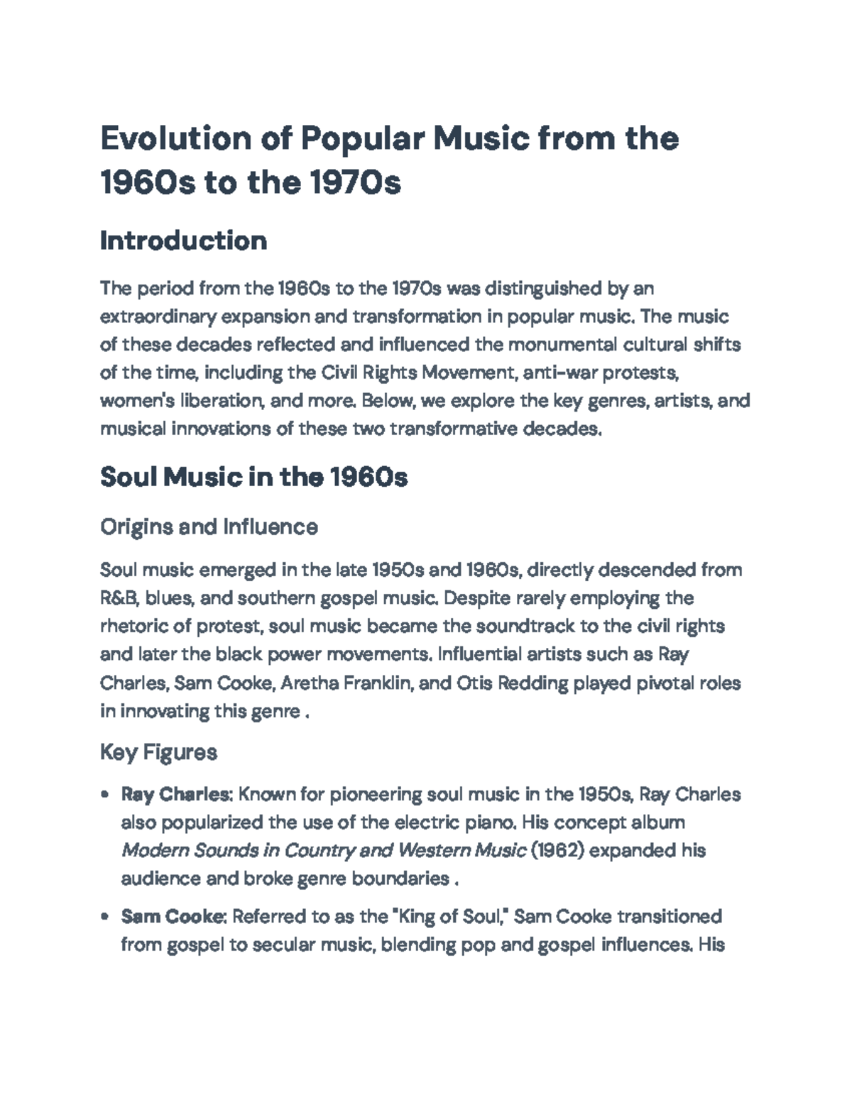 The Evolution of Popular Music: 1960s to 1970s Insights - Evolution of ...