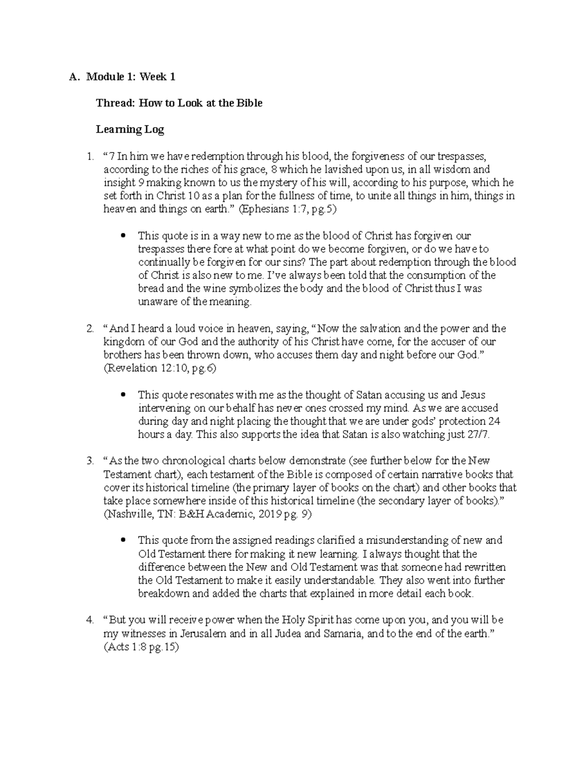 Module 1 Discussion Thread: Understanding the Bible's Teachings - Studocu