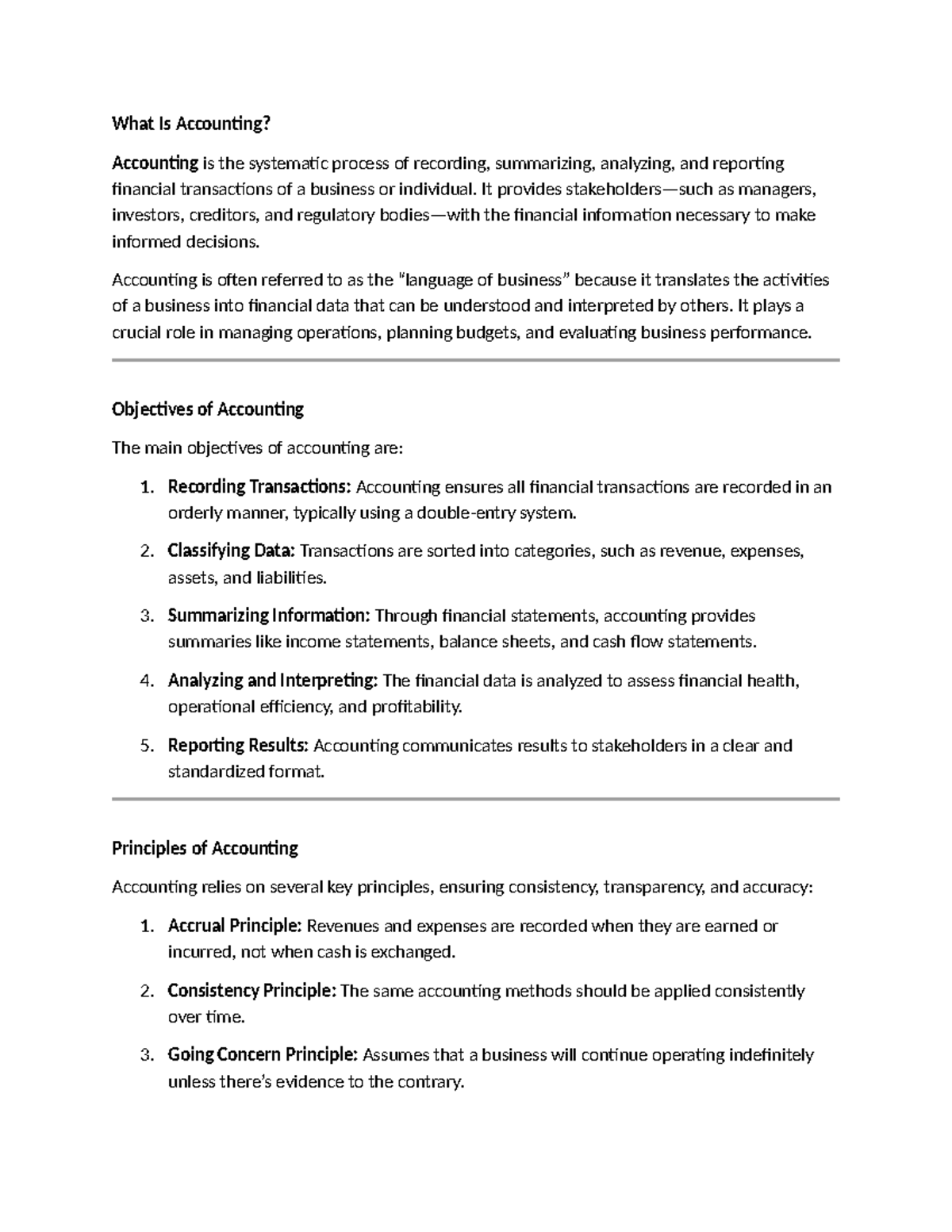 Accounting 101: Understanding Principles, Types, and Importance - Studocu