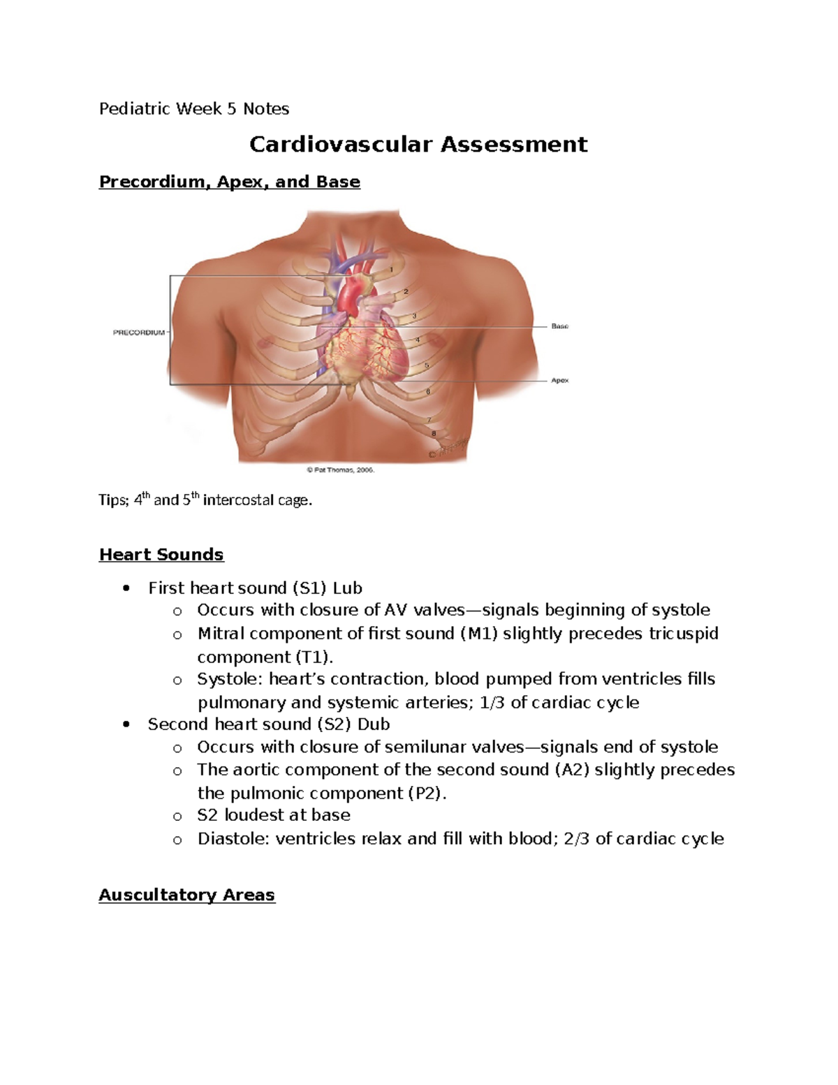 Pediatric Week 5 Notes - Pediatric Week 5 Notes Cardiovascular ...