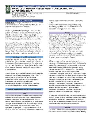 Chapter 2 Collecting Subjective Data The Interview and Health History ...