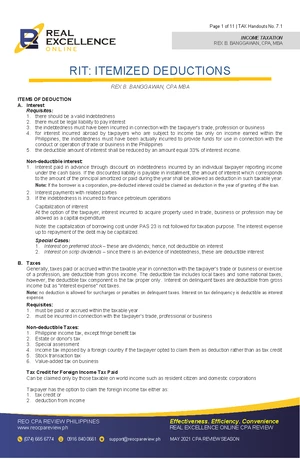 REO Regular Income Tax - Gross Income - INCOME TAXATION REX B ...