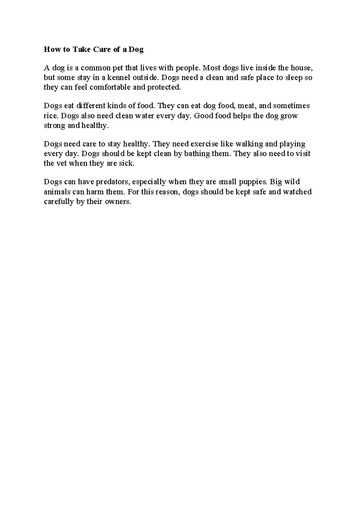 Writing Paper 1 - 2026: Dog Care Essentials and Tips - Studocu