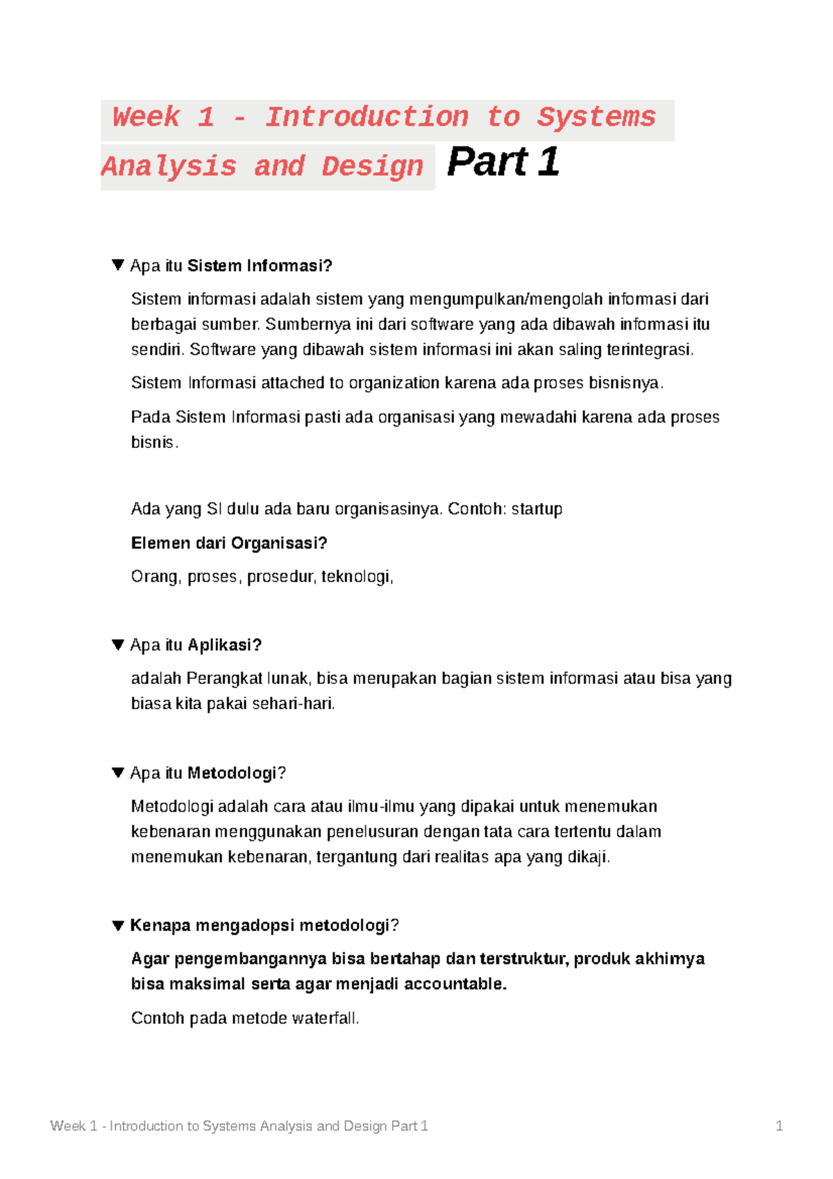 Introduction to Systems Analysis and Design Part 1 - Sumbernya ini dari ...