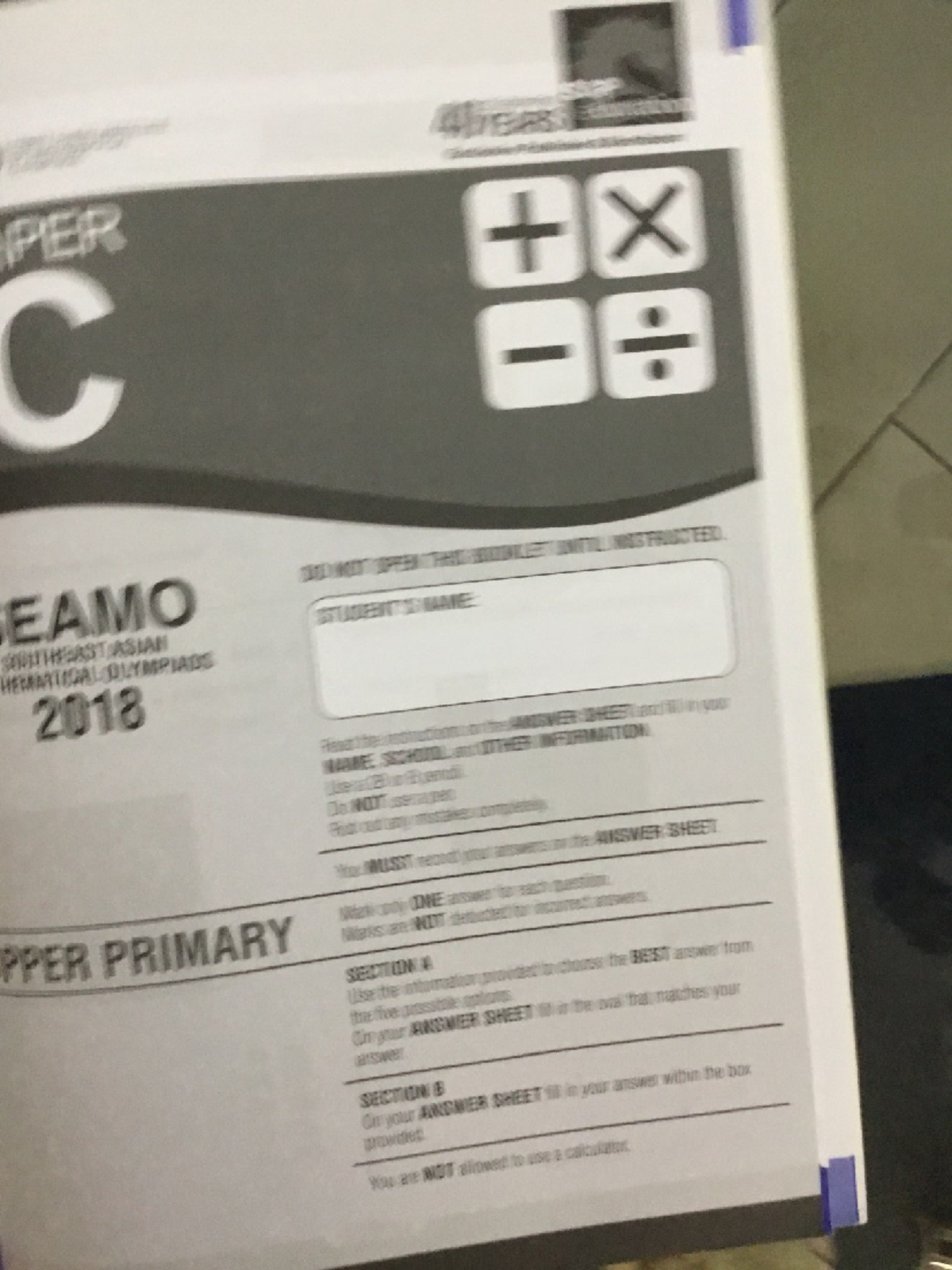 Seamo 2018 Paper C WITH Solutions - MA1301 - Studocu
