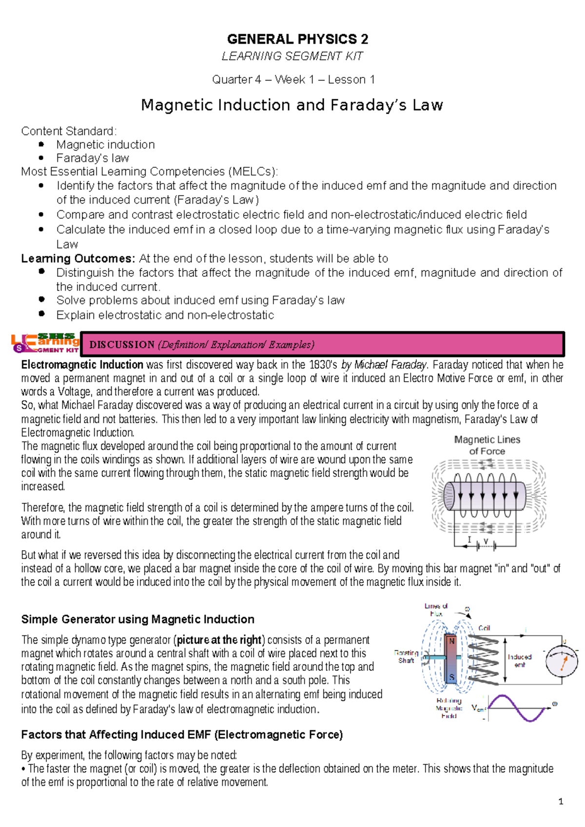 General Physics 2: Magnetic Induction & Alternating Current Circuits ...