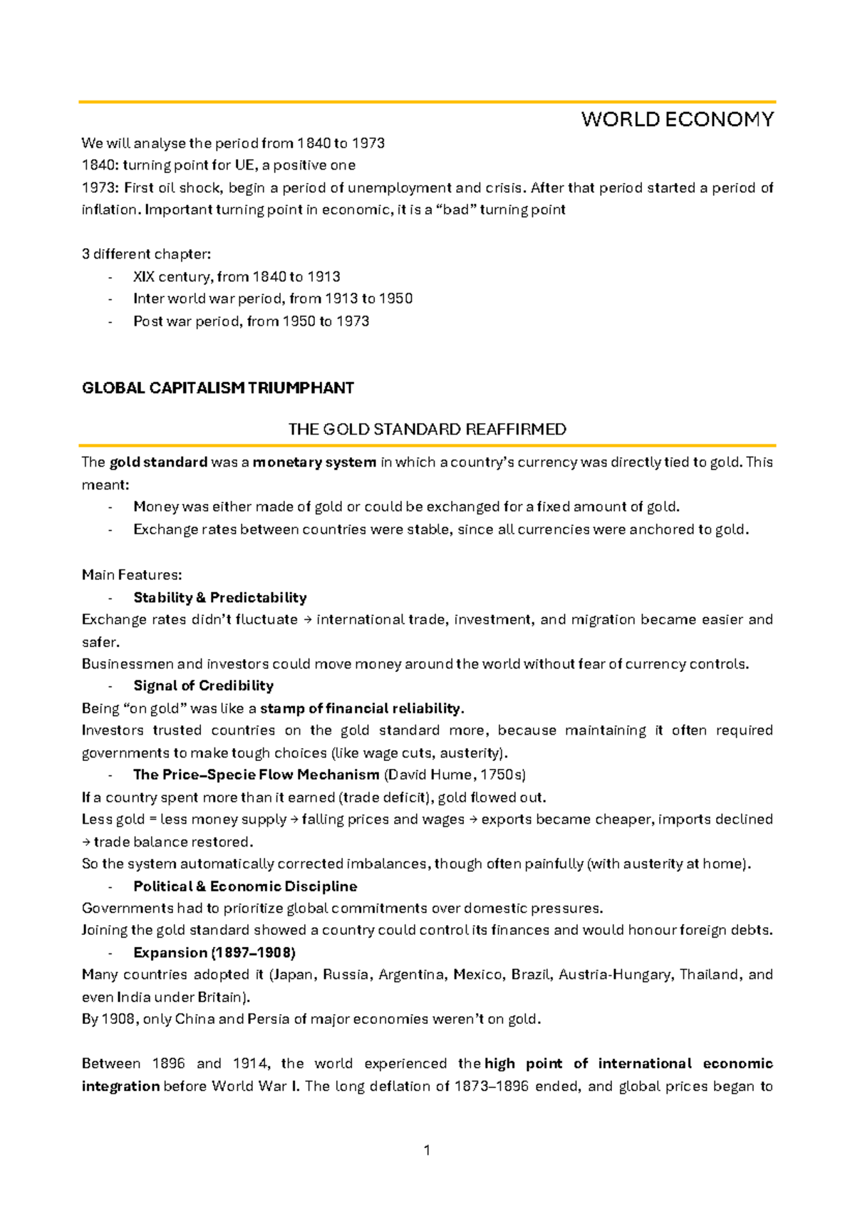 WORLD ECONOMY (ECO 101) - Lecture Notes on Global Economic History ...
