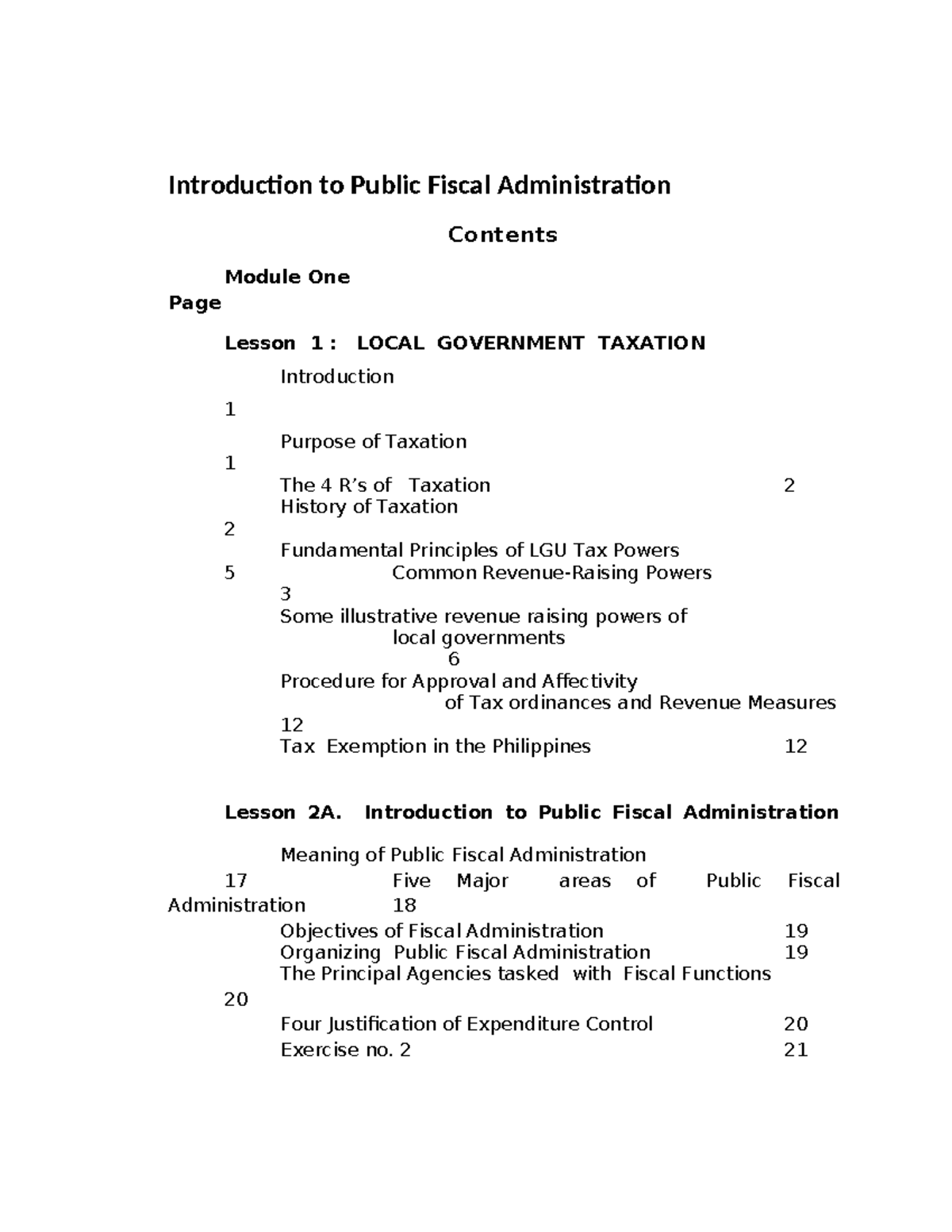 IM Public Fiscal Administration: Local Government Taxation Overview ...