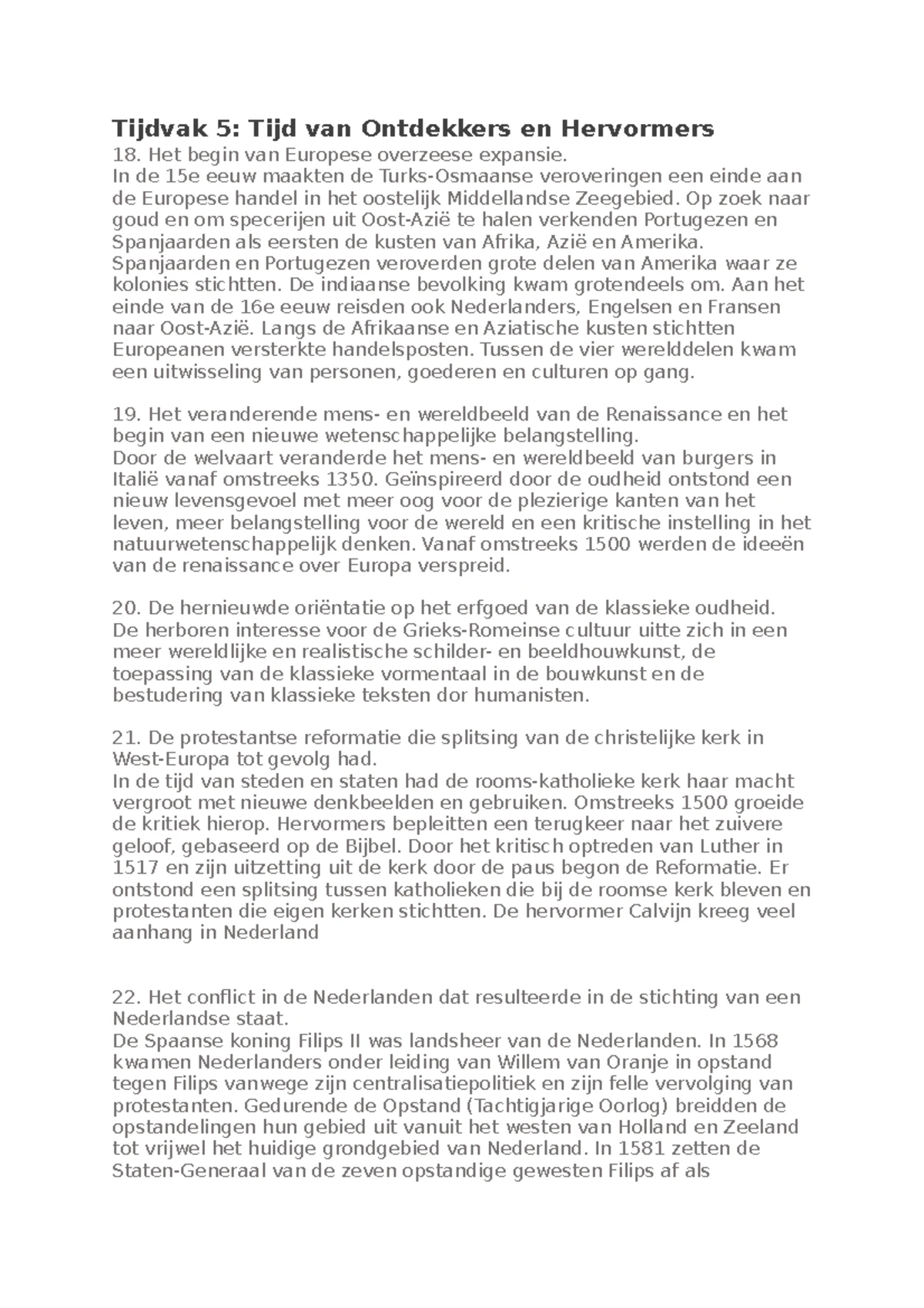 Kenmerkende aspecten met uitleg - Tijdvak 5: Tijd van Ontdekkers en ...