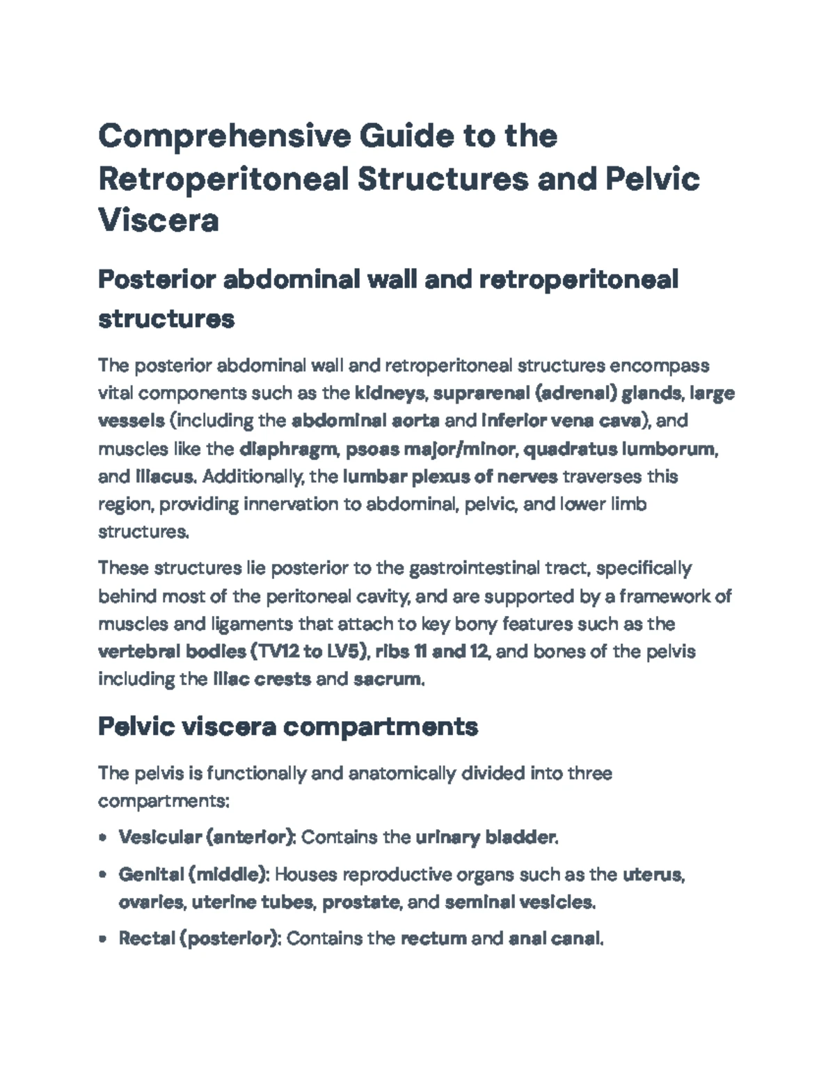 Comprehensive Guide to Abdominal Viscera: Anatomy & Blood Supply (ANAT ...