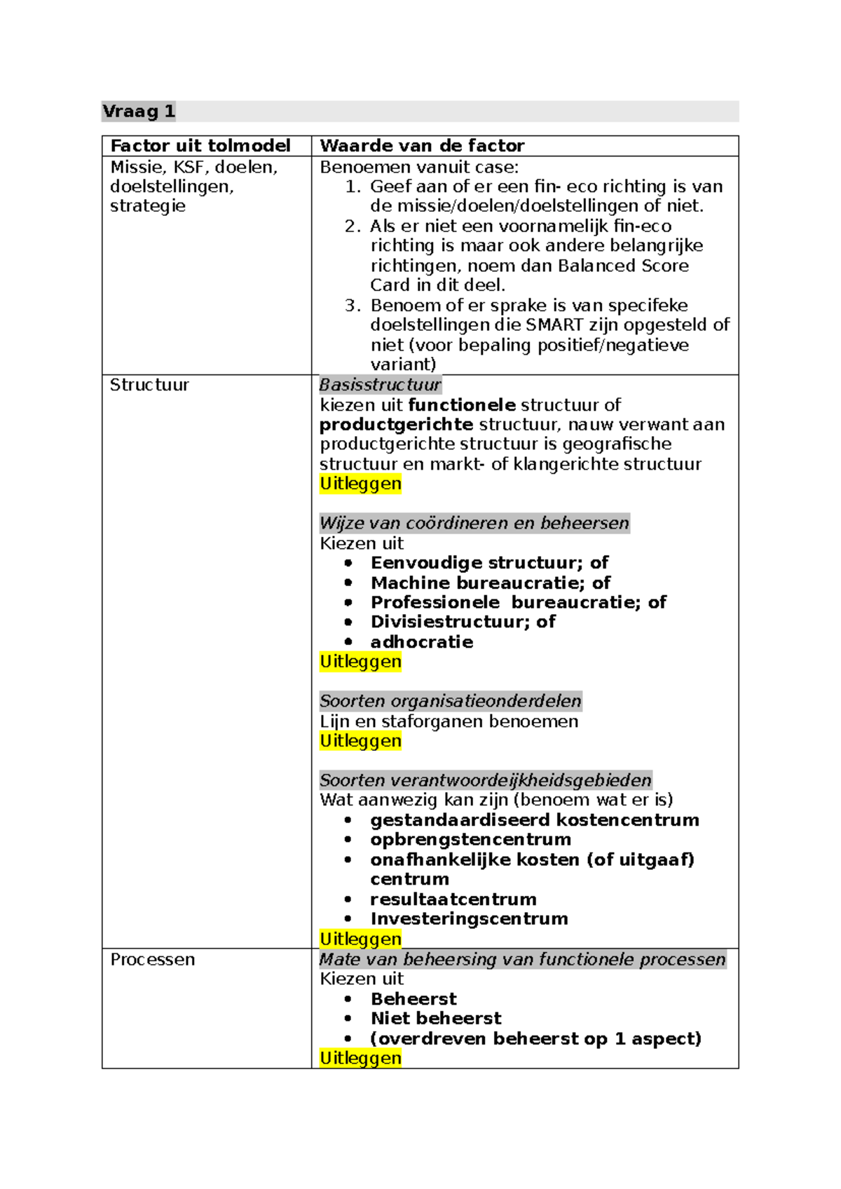 Tentamen Sjabloon: Factoren en Structuren in Tolmodel (Cursuscode ...