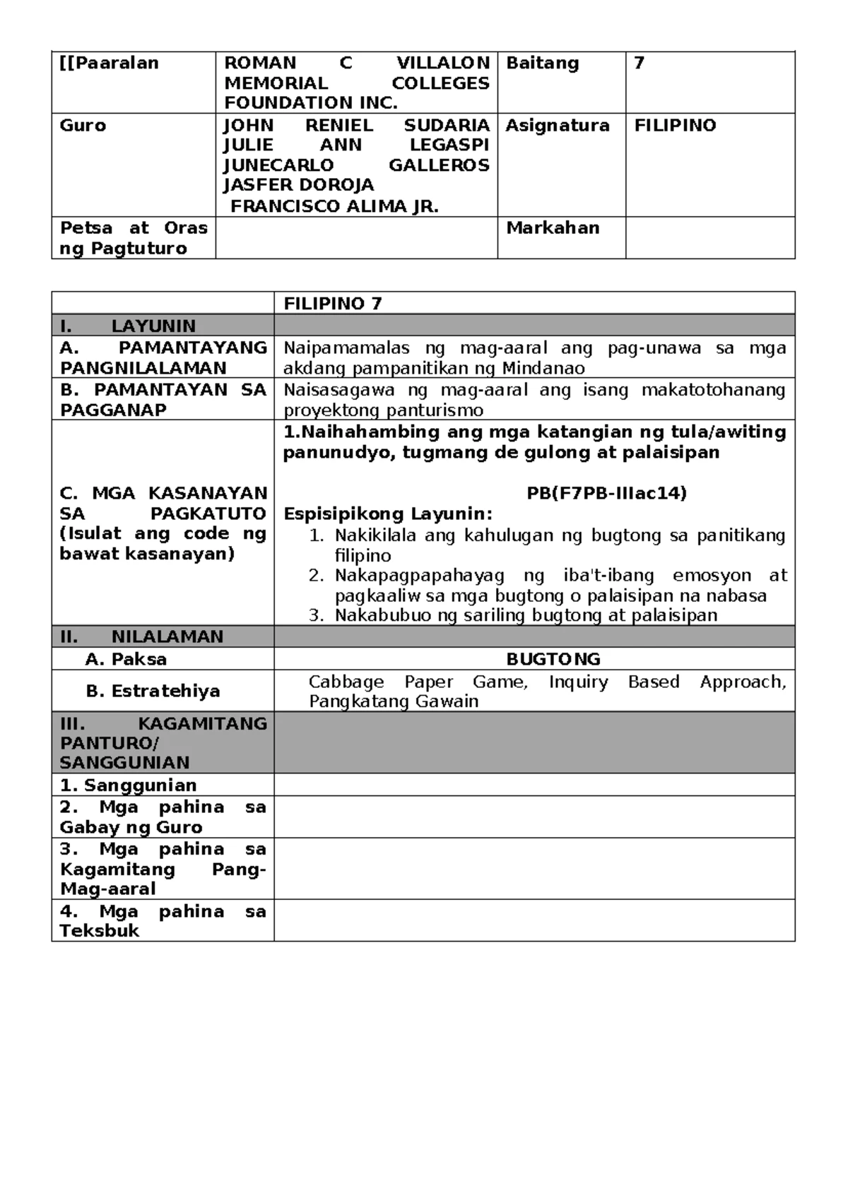 Physical Education 2: Detailed Lesson Plan on Body Shapes - Studocu