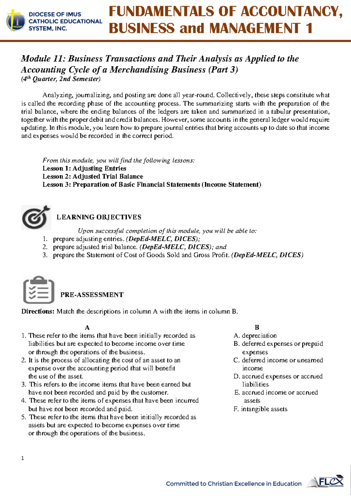 FABM1 G11 Module 11 4th Quarter - FUNDAMENTALS OF ACCOUNTANCY, BUSINESS ...