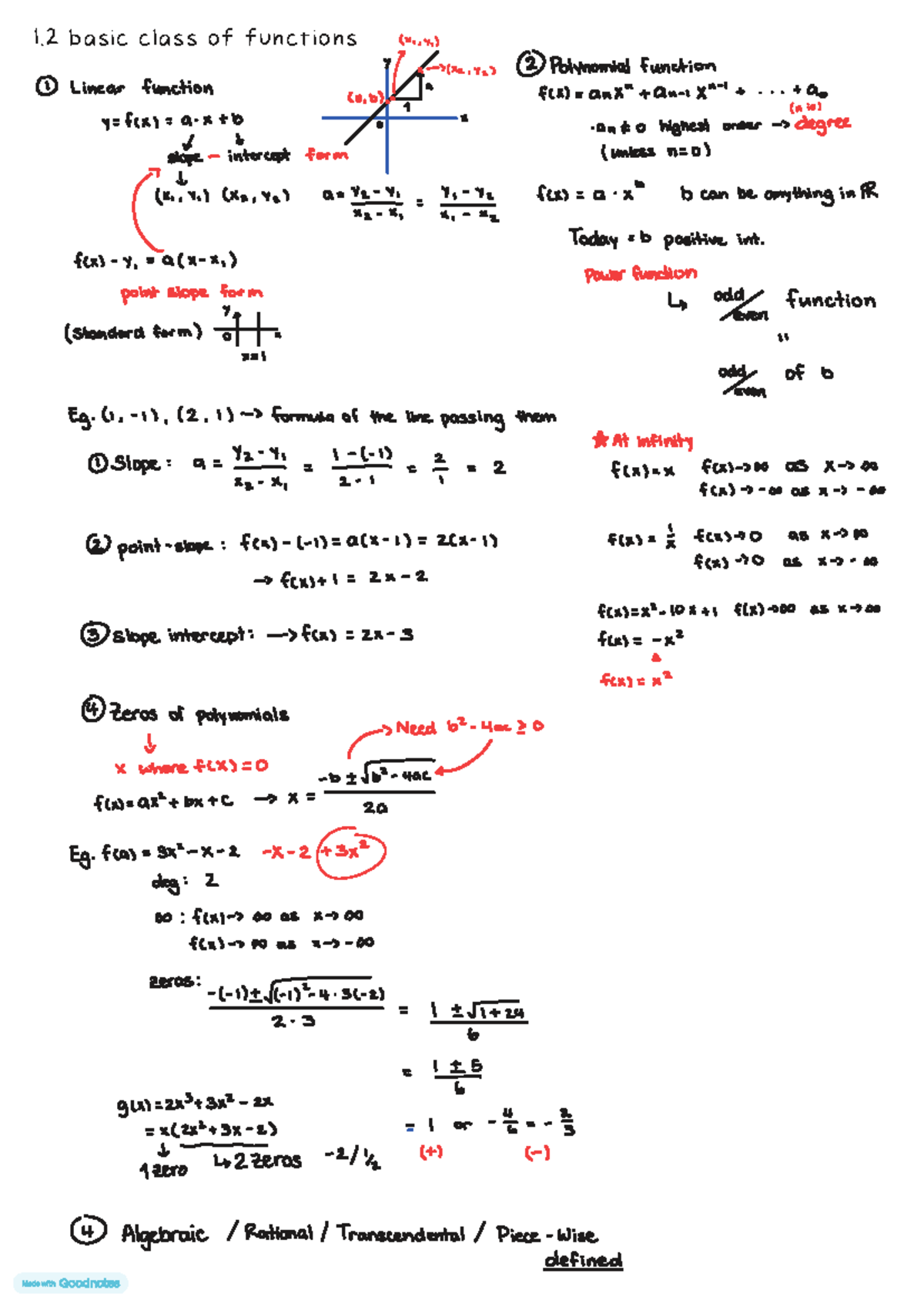 1.2 Basic Classes of Functions - Overview and Examples - Studocu
