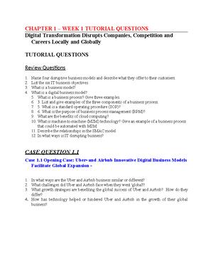 AF302 WEEK 3 Tutorials - week 3 tutorial questions - AF WEEK 3 TUTORIALS Chapter 3 Data ...