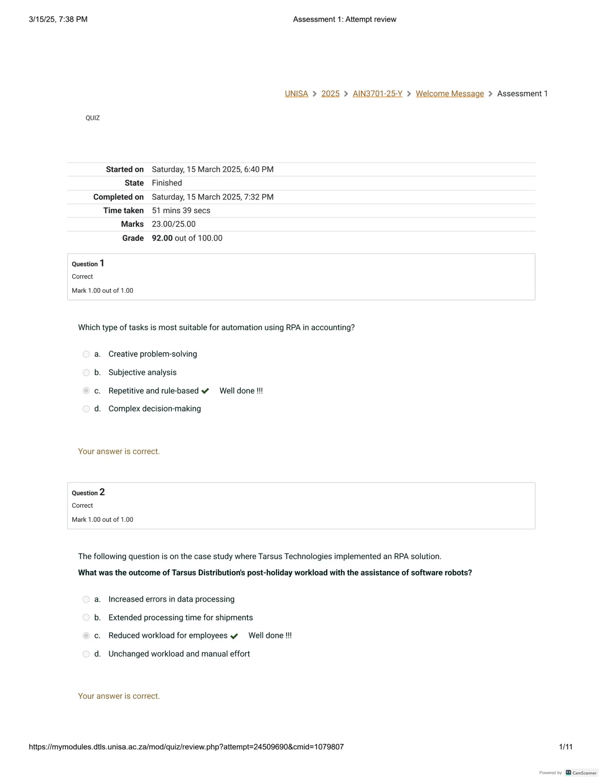 AIN3701 2024 Assignment 2: Tax Calculation & Automation in VBA - Studocu