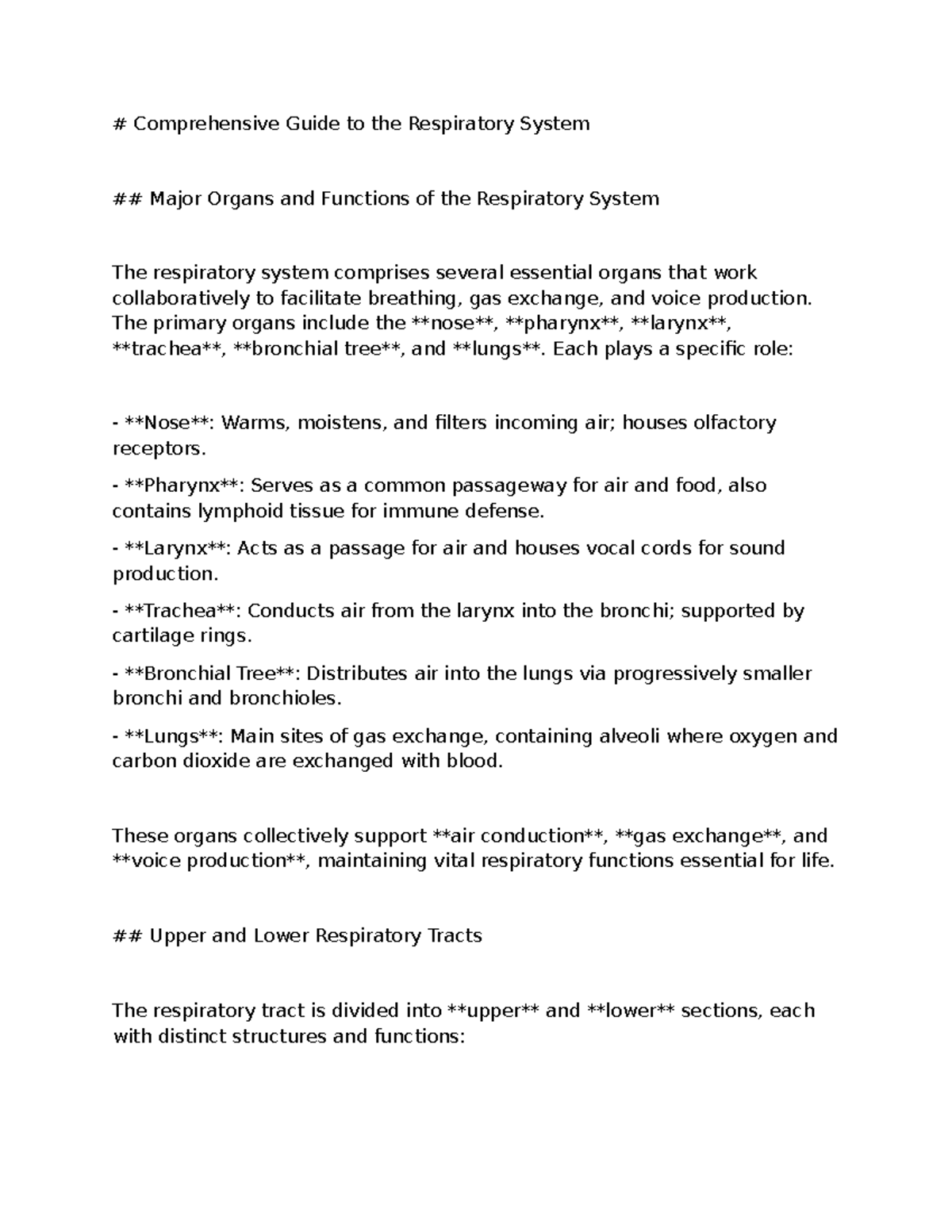 Comprehensive Guide to the Respiratory System: Organs & Functions ...