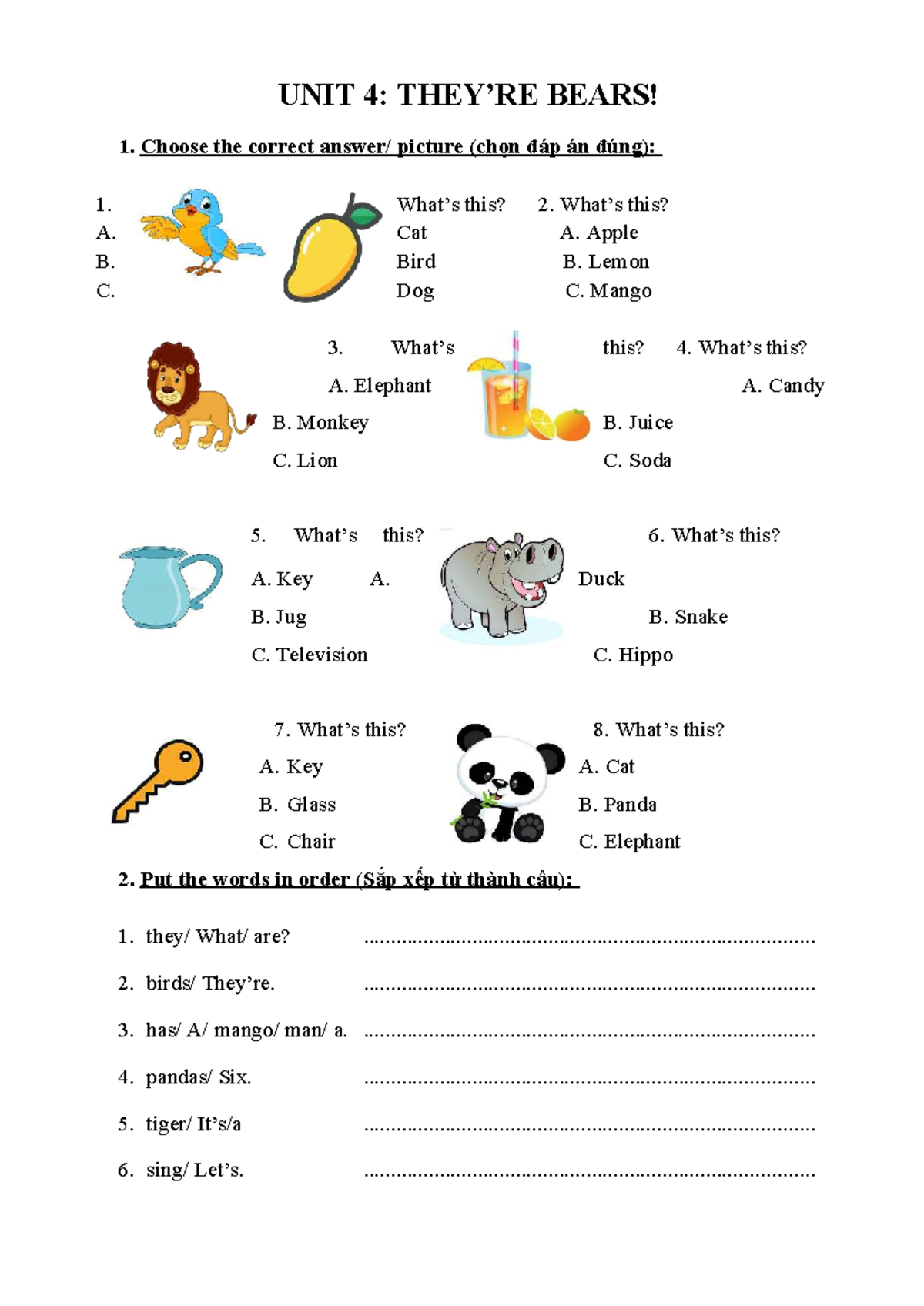 Final Exam Revision for Grade 1: Family and Friends 1 (National Ed ...