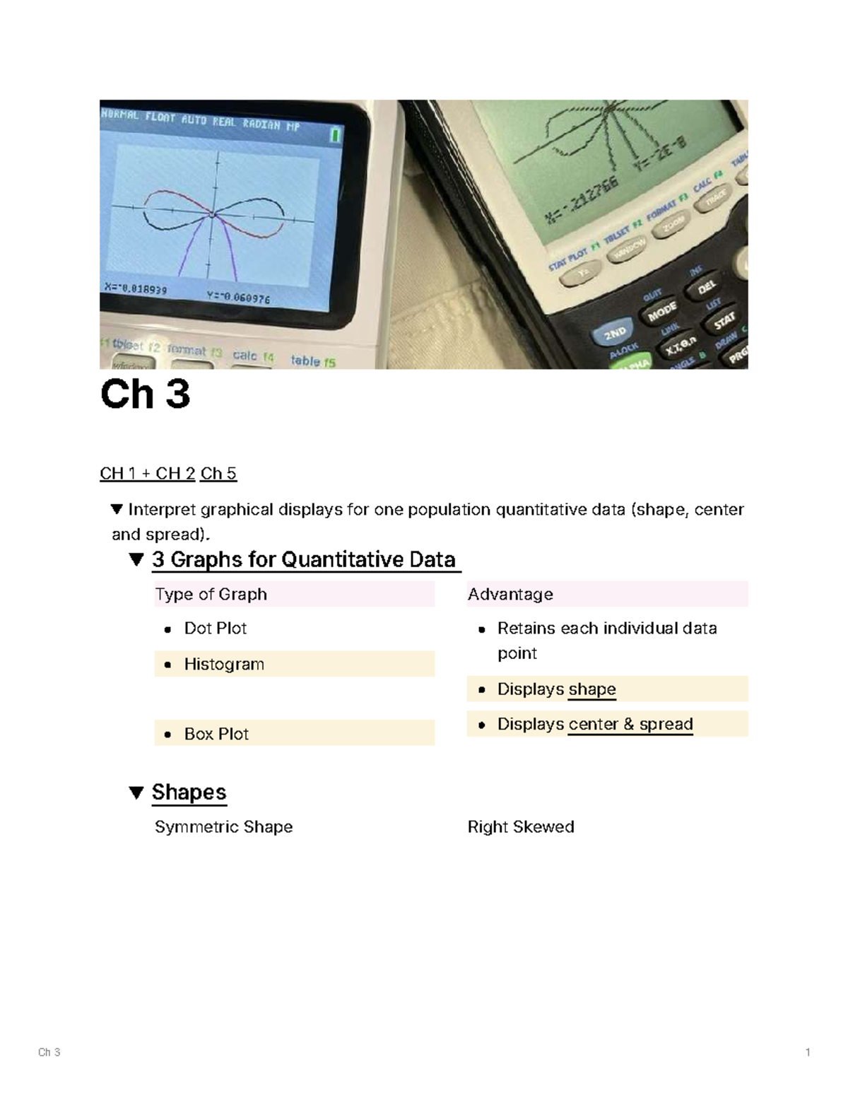 Ch 3 Statistical Methods: Interpreting Graphical Displays of ...