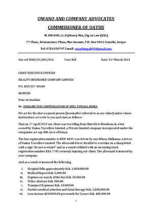 Written submissionns James Maina Ndirangu elc for Injunction 2 ...