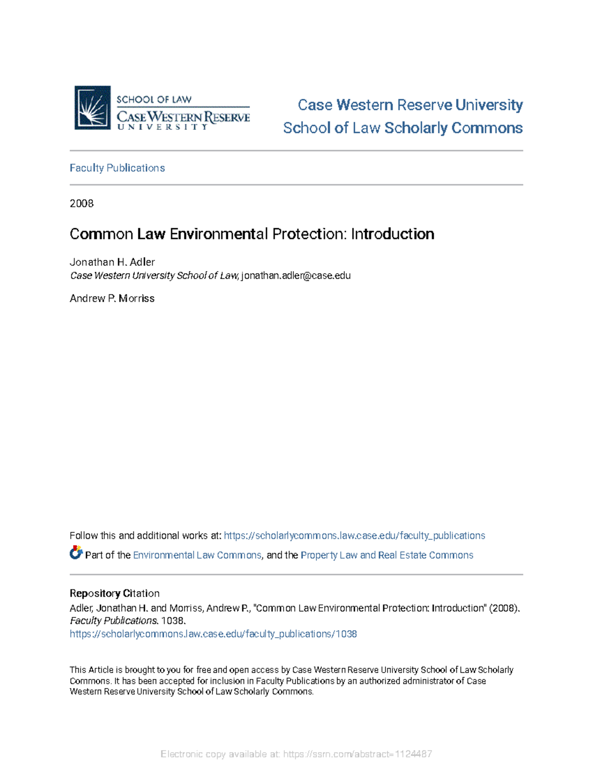 Common Law Environmental Protection: Insights from 2008 Symposium - Studocu