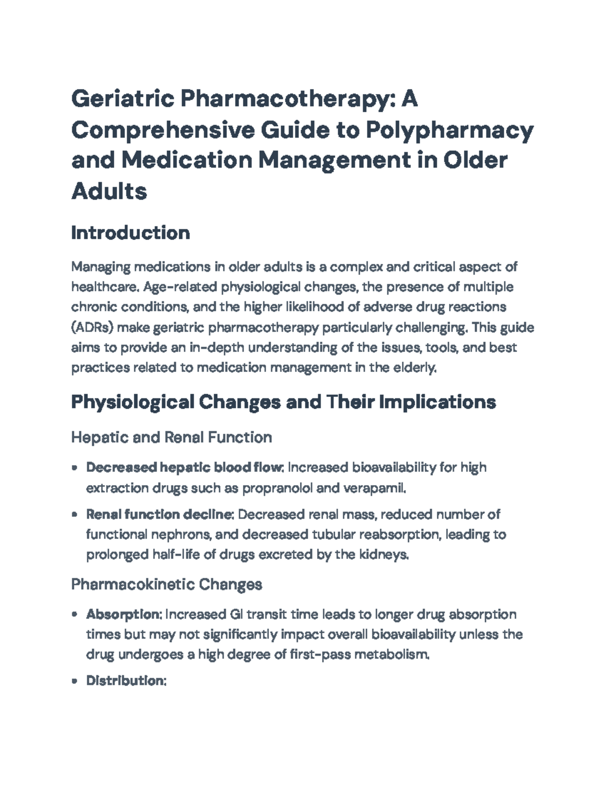 Geriatric Pharmacotherapy: Comprehensive Guide to Polypharmacy ...