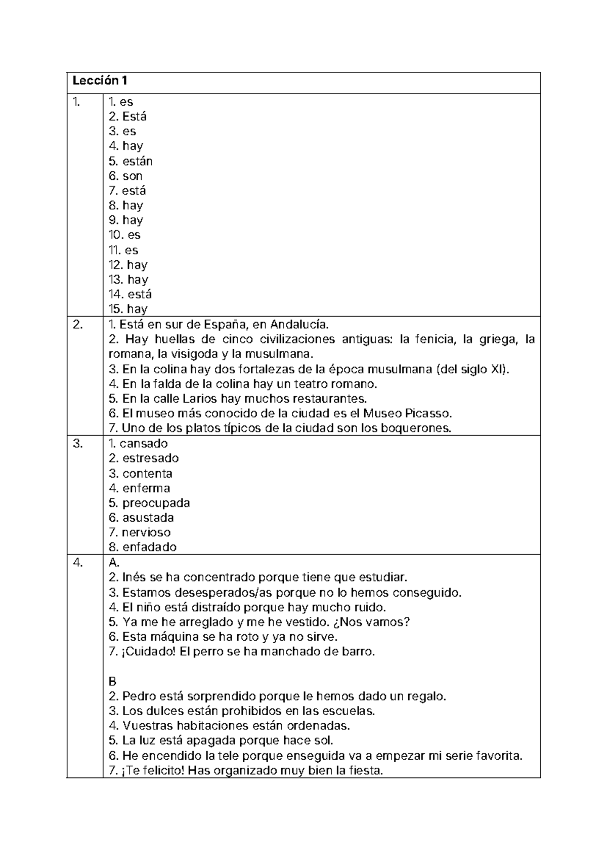 Lección 1 y 2: Respuestas a Ejercicios de Descubre 3 - Studocu