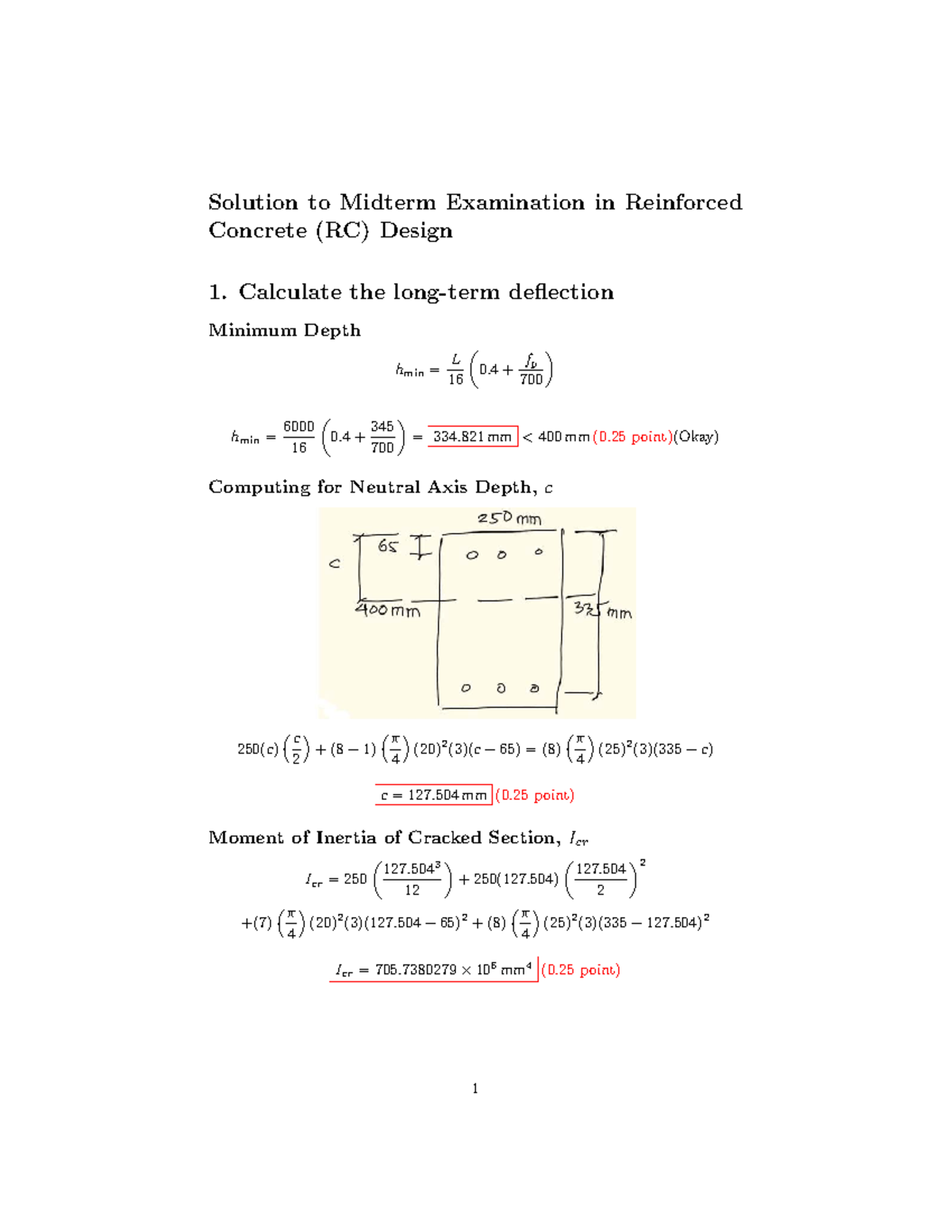 Midterm Solutions for RC Design (Course Code: RC) - Studocu