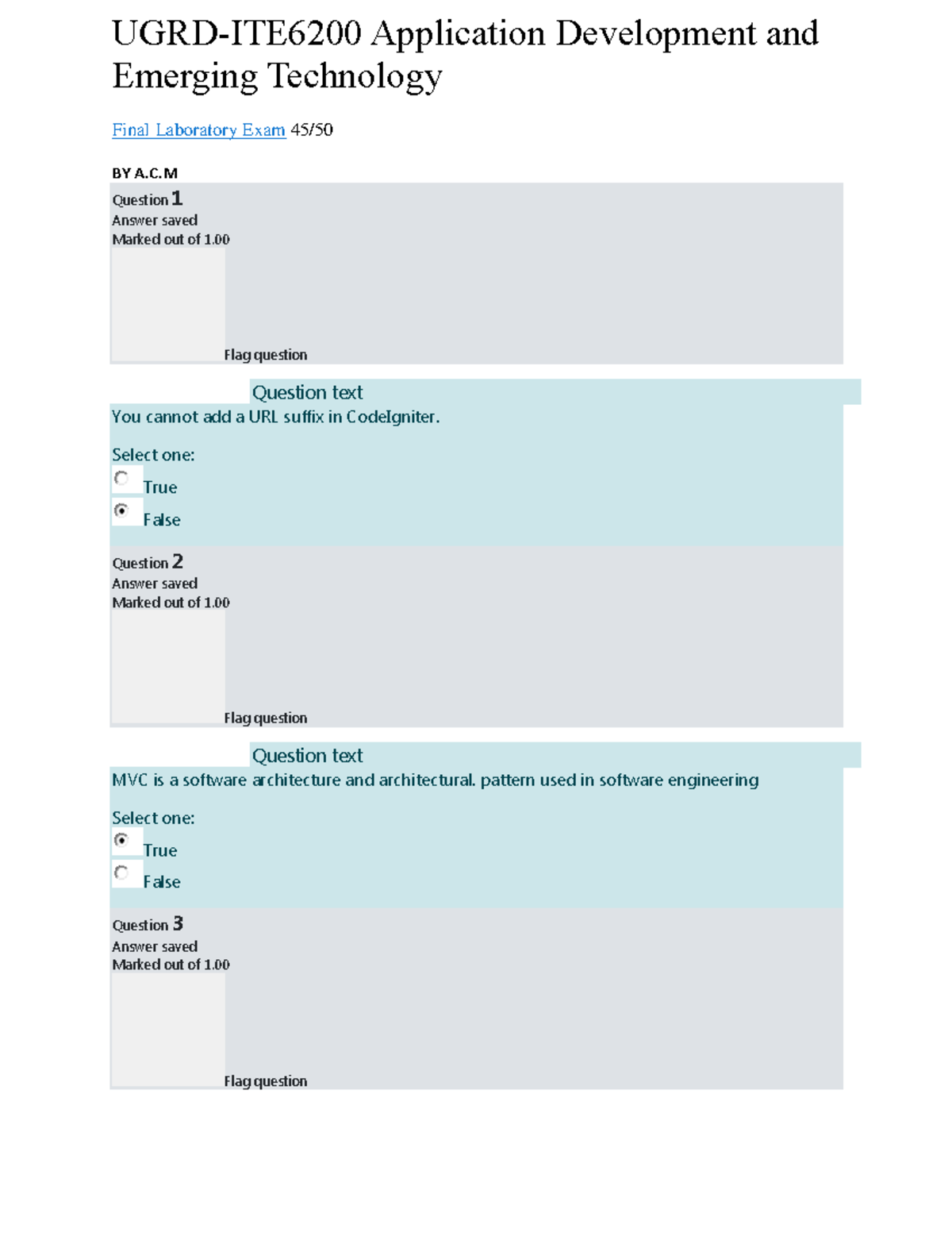 Final LAB EXAM- Application Development AND Emerging Technology ...