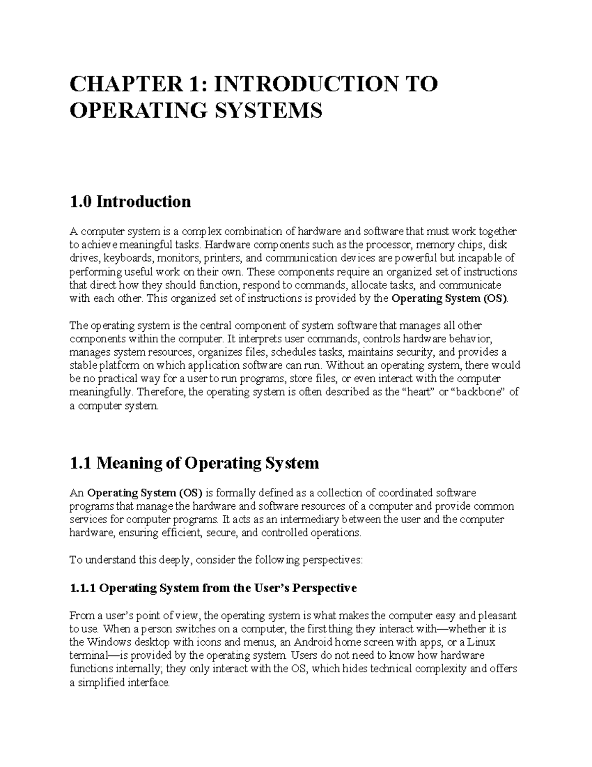 CHAPTER 1: INTRODUCTION TO OPERATING SYSTEMS - OVERVIEW AND KEY CONCEPTS - Studocu