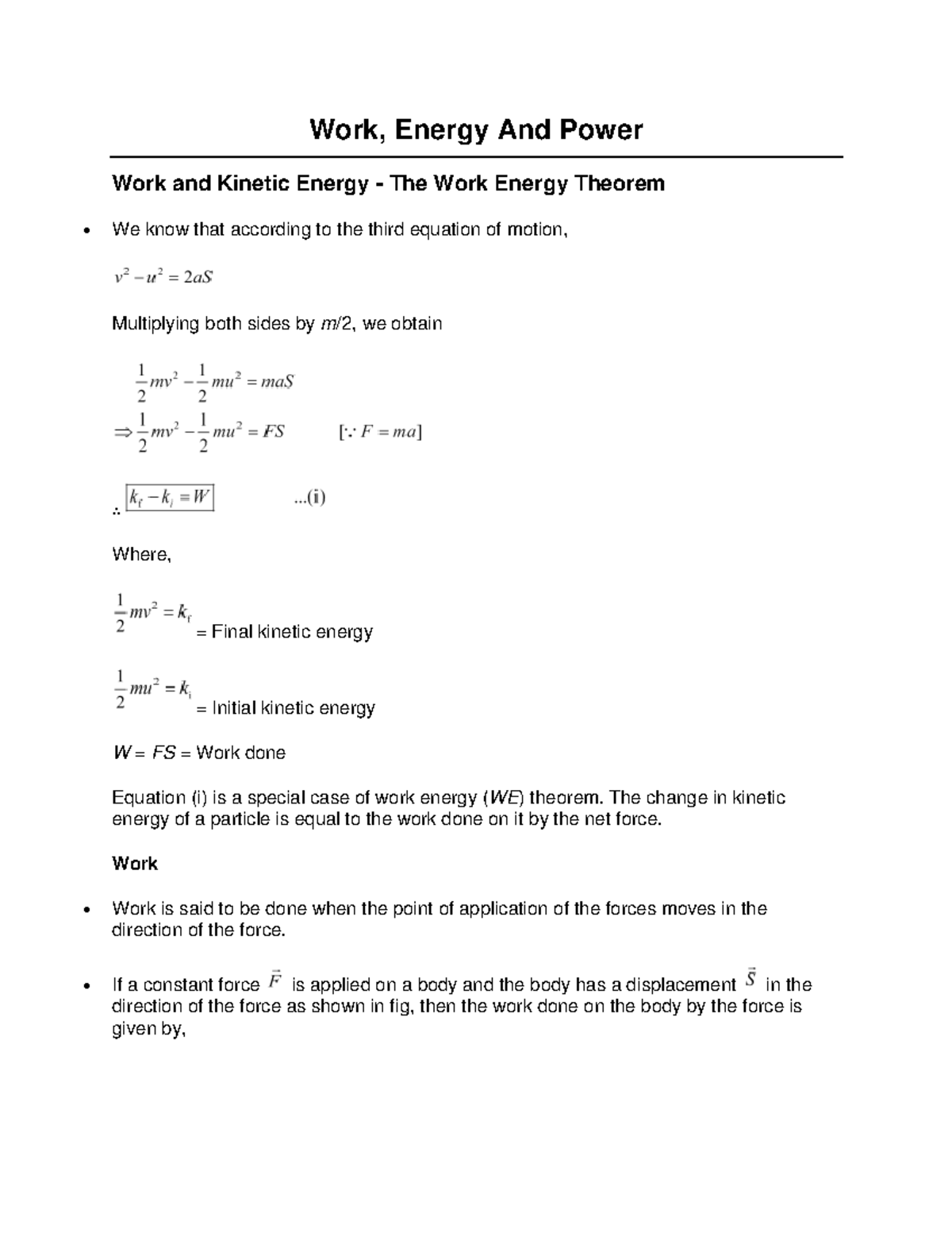 Work, Energy, and Power: Understanding Kinetic Energy and Theorems ...