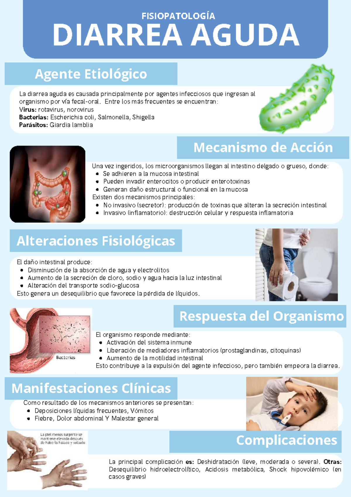 FISIOPATOLOGÍA DIARREA AGUDA: Agentes y Mecanismos de Acción - Studocu