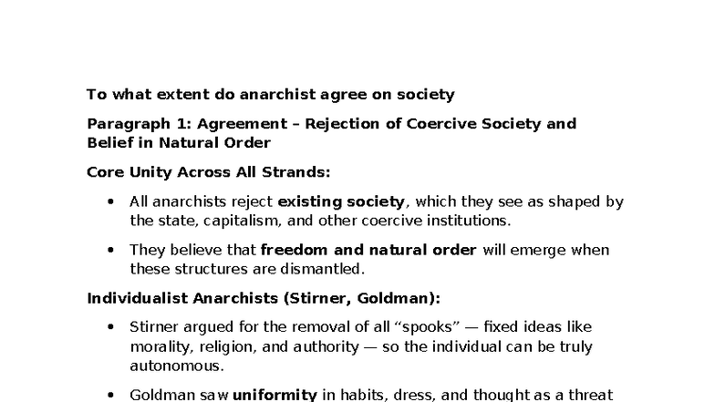 Anarchism and Society: Unity and Division in Perspectives on Freedom ...