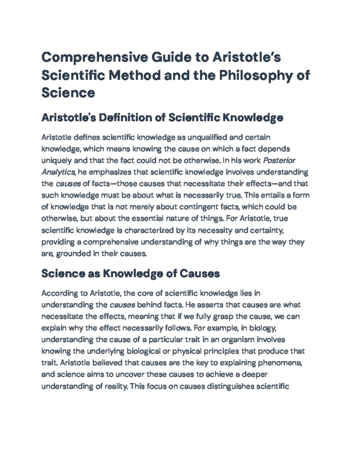 Comprehensive Guide to Aristotle's Scientific Method & Philosophy of ...