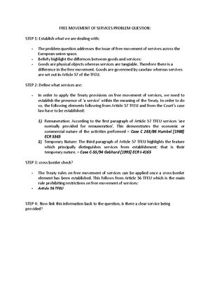 EU Law Problem question structures - EU Law Problem question structures ...
