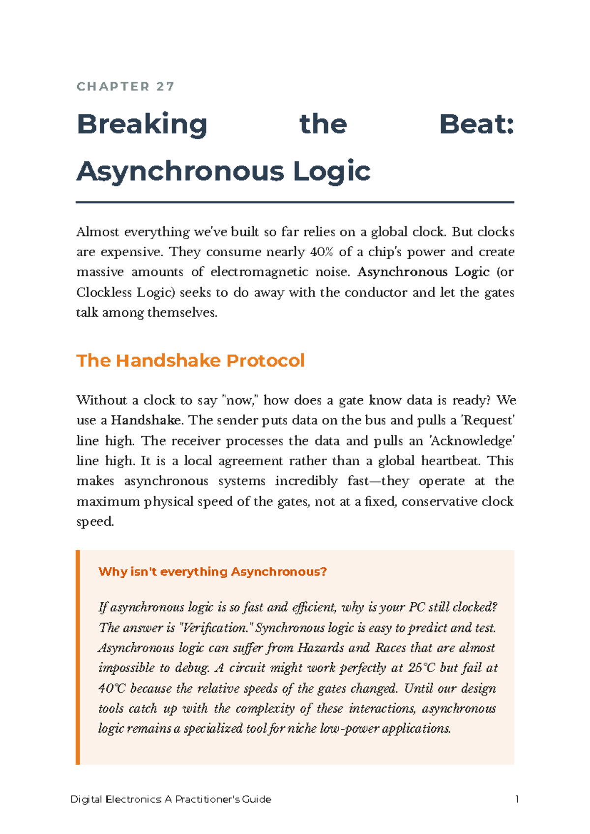CHAPTER 27: Asynchronous Logic and the Handshake Protocol - Studocu