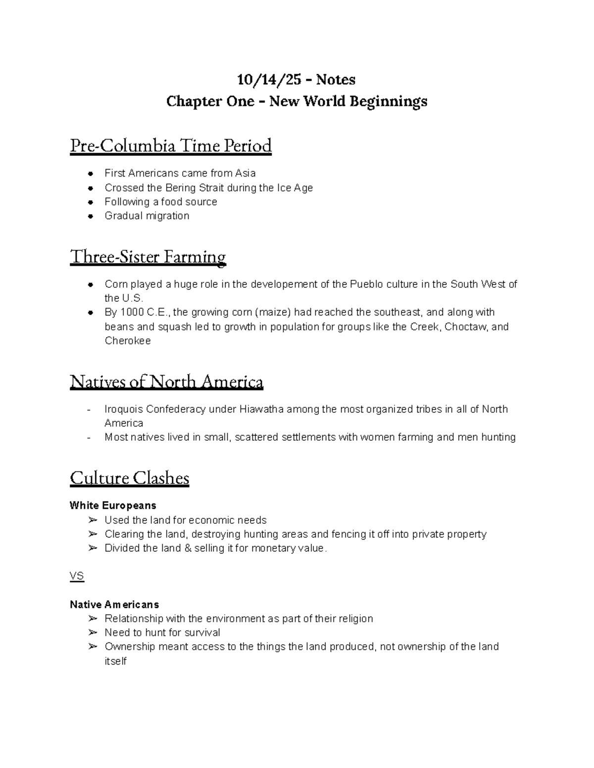 History Study Guide: Chapter 1 - New World Beginnings (HIST 101) - Studocu