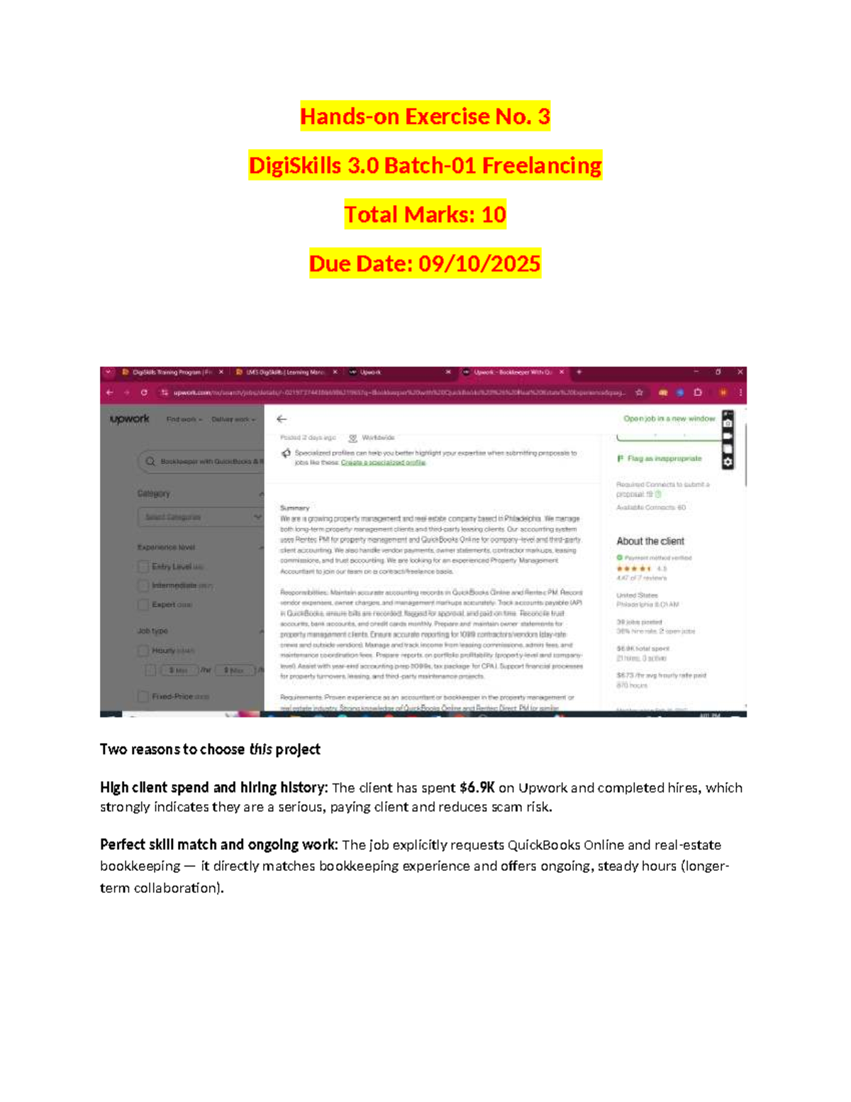Hands ON EX - notes - Hands-on Exercise No. 3 DigiSkills 3 Batch-01 ...