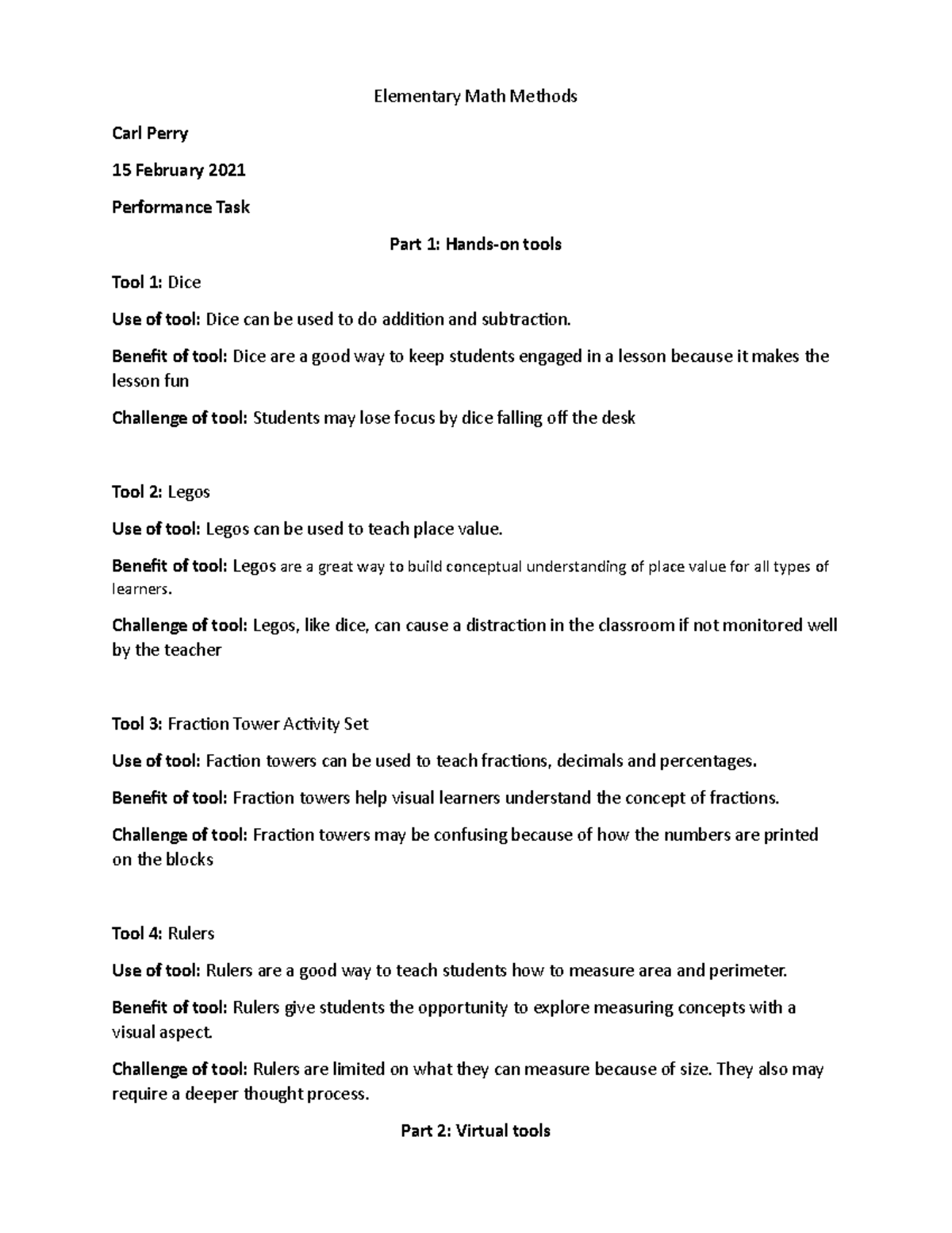 WGU Direct Instruction Lesson Plan template C109 - Elementary Math ...