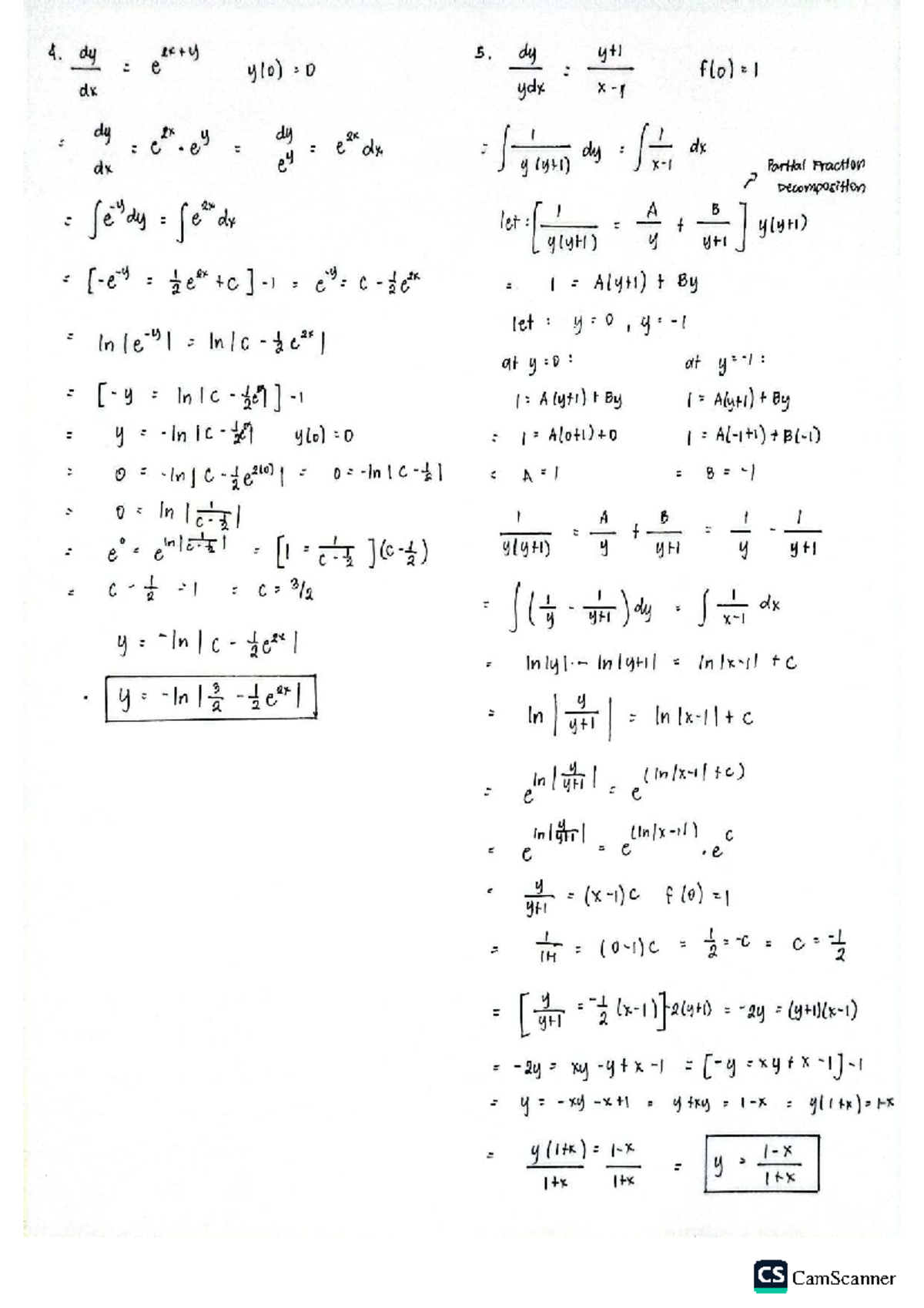 Differential Equations Notes for Course 4. dy: Final Exam Preparation ...