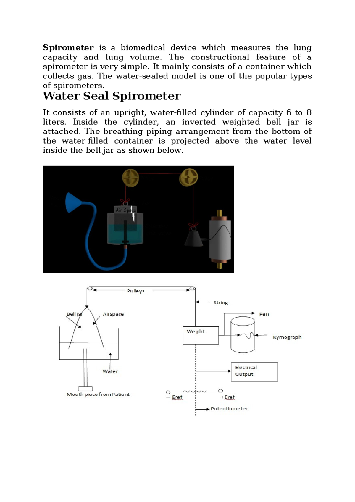 Respiratory measurement - Spirometer - Spirometer is a biomedical ...